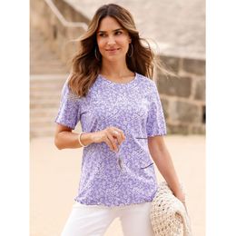 Sieh an! Kurzarm-Shirt in lavendel-ecru-bedruckt | Gr.: 42