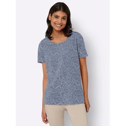 Sieh an! T-Shirt in taubenblau-bedruckt | Gr.: 48