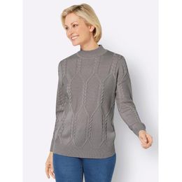 Sieh an! Langarm-Pullover in steingrau | Gr.: 38