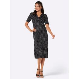Sieh an! Jersey-Kleid in schwarz-wei&szlig;-getupft | Gr.: 42
