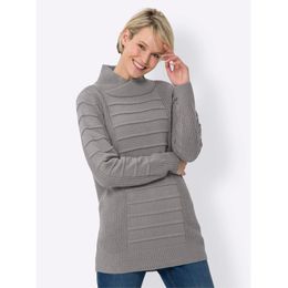 Sieh an! Longpullover in steingrau | Gr.: 42