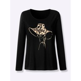 Sieh an! Langarm-Shirt in schwarz | Gr.: 52