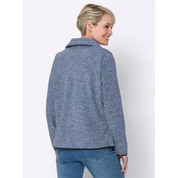 Sieh an! Fleecejacke in jeansblau-meliert | Gr.: 48