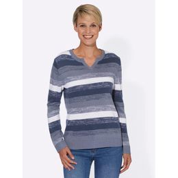 Sieh an! Pullover in rauchblau-gemustert | Gr.: 40