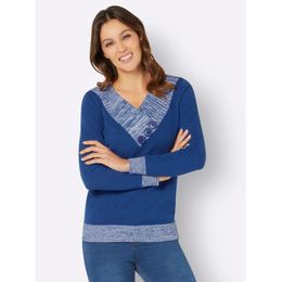Sieh an! Langarm-Pullover in royalblau | Gr.: 46