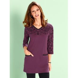 Sieh an! Longshirt in bordeaux-schwarz | Gr.: 46