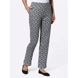 Sieh an! Freizeithose in schwarz + schwarz-bedruckt | Gr.: 56