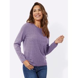 Sieh an! Ajour-Pullover in flieder | Gr.: 56