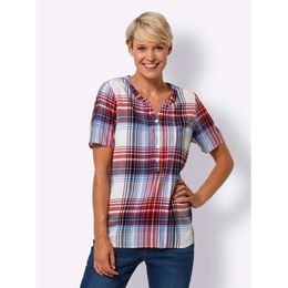 Sieh an! Karo-Bluse in rot-himmelblau-kariert | Gr.: 42