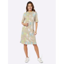 Sieh an! Jersey-Kleid in sand-mint-bedruckt | Gr.: 38