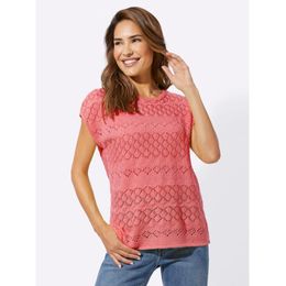 Sieh an! Ajour-Pullover in flamingo | Gr.: 44