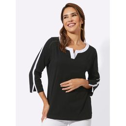 Sieh an! 3/4-Arm-Shirt in schwarz-wei&szlig; | Gr.: 40