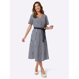 Sieh an! Trachtenkleid in marine-wei&szlig;-kariert | Gr.: 50