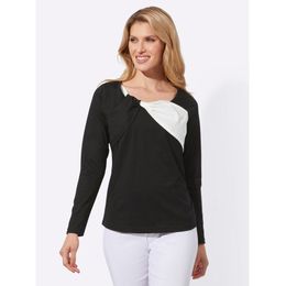 Sieh an! Langarmshirt in schwarz-ecru | Gr.: 50