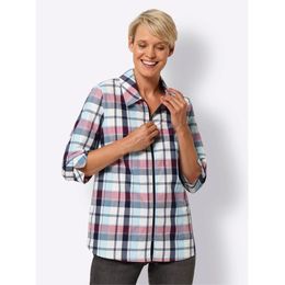 Sieh an! Karo-Bluse in fuchsia-marine-kariert | Gr.: 44