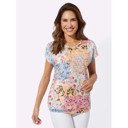 Sieh an! Kurzarm-Shirt in mint-ros&eacute;-bedruckt | Gr.: 50