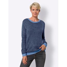Sieh an! Rundhals-Pullover in marine-himmelblau | Gr.: 56