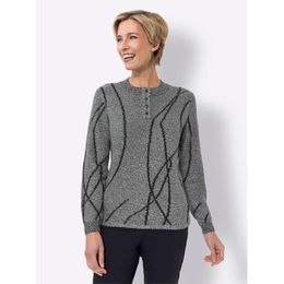 Sieh an! Boucl&eacute;-Pullover in steingrau-meliert | Gr.: 40