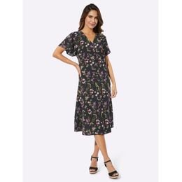 Sieh an! Druck-Kleid in schwarz-altrosa-bedruckt | Gr.: 42