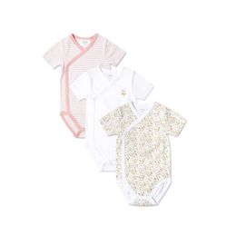 Stellou & friends Wickelbody-Set kurzarm Blumen in rosa | Gr.: 62/68