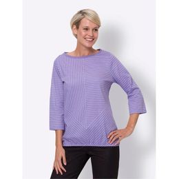 Sieh an! 3/4-Arm-Shirt in lavendel-wei&szlig;-bedruckt | Gr.: 56