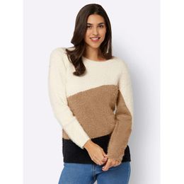 Sieh an! Pullover in camel-schwarz-gemustert | Gr.: 44