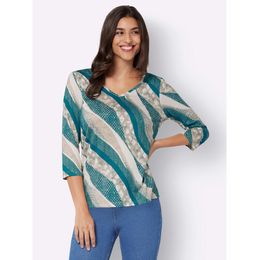 Sieh an! 3/4-Arm-Shirt in jade-champagner-bedruckt | Gr.: 38