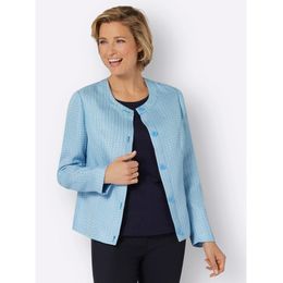 Sieh an! Boucl&eacute;-Blazer in aqua-ecru-gemustert | Gr.: 38