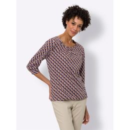 Sieh an! 3/4-Arm-Shirt in aubergine-flieder-bedruckt | Gr.: 52