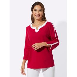 Sieh an! 3/4-Arm-Shirt in rot-wei&szlig; | Gr.: 42