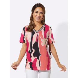 Sieh an! Kurzarm-Shirt in schwarz-pink-bedruckt | Gr.: 46