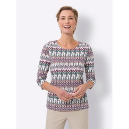 Sieh an! 3/4-Arm-Shirt in ecru-fuchsia-bedruckt | Gr.: 54