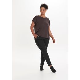 Lauftights Q BY ENDURANCE "ISABELY", Damen, Gr. 44, EURO-Gr&ouml;&szlig;en, schwarz, 87% Polyester, 13% Elasthan, unifarben, Hosen, mit breitem Bund