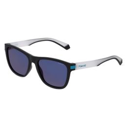 Polaroid PLD 2138/S | Herren-Sonnenbrille | Fassung: Vollrand, Quadratisch, Kunststoff, Schwarz Matt | Glasfarbe: Blau