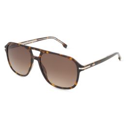 HUGO BOSS Boss BOSS 1751/S | Herren-Sonnenbrille | Fassung: Vollrand, Pilot, Acetat, Havanna | Glasfarbe: Braun