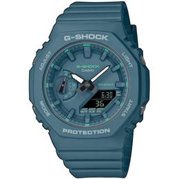 Casio G-SHOCK Chronograph Quarzuhr, Armbanduhr, Damen, Herren, digital, bis 20 bar wasserdicht petrol Ansprechender Chronograph für Sie & Ihn