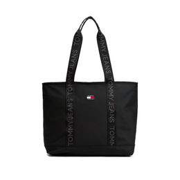 Tommy Jeans Tragetasche »TJW DAILY TOTE«, Damen Umhängetasche, Schultertasche mit logobedrucktem Trageriemen schwarz