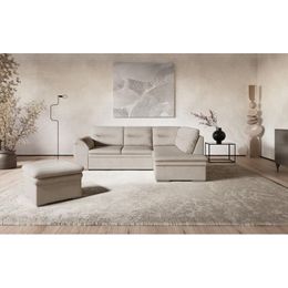 COTTA Ecksofa »Leandra L-Form« wahlweise mit Bettfunktion & Bettkasten beige