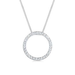 Elli Collierkettchen »Kreis 925 Silber^, mit Kristallen von Swarovski « Silber 45 Elegante Halskette aus 925er Sterling Silber