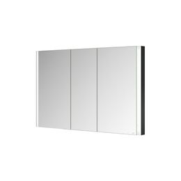 KEUCO Spiegelschrank 3-türig Somaris 120x71x11,5cm, Wandeinbau, schwarz matt (14514373100)