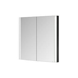 KEUCO Spiegelschrank 2-t&uuml;rig Somaris 80x71x11,5cm, schwarz matt, Wandeinbau (14512372100)