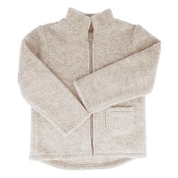 MaxiMo M&auml;dchen MaxiMo Fleecejacke aus Wolle, w&auml;rmend, atmungsaktiv, hoher Kragen, gef&uuml;ttert beige 86/92