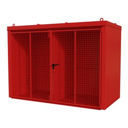 Bauer S&uuml;dlohn Gasflaschen-Container GFC-B/W M4, lackiert, Feuerrot (4477-34-1000-3000)