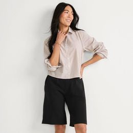 LANDS' END Bermuda-Shorts SPORT KNIT, Damen,  Schwarz, Baumwolle, by Lands' End