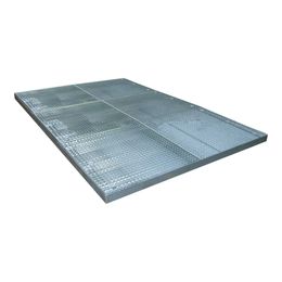 Bauer Südlohn BSW 24 Bodenschutzwanne aus verzinktem Stahlblech mit Gitterrost (24 l Auffangvolumen) für Gefahrstofflagerung, 4446-38-0000-7)