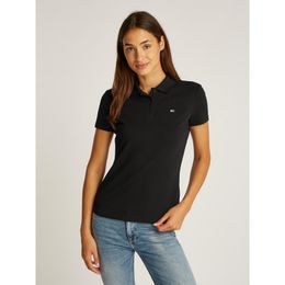 Tommy Jeans Poloshirt »TJW SLIM ESSENTIAL POLO SS« mit Logostickerei Black S (36) S (36) Damen-Poloshirt von Tommy Jeans