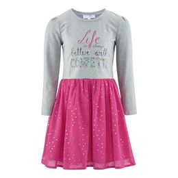 happy girls Shirtkleid mit transparentem Rock mit Konfetti-Druck grey melange 122 - N-Gr N-Gr 122 Tolles Kleid von happy girls