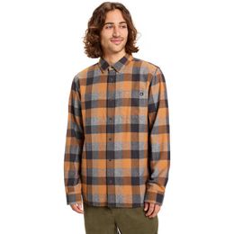 Quiksilver Langarmhemd &raquo;Motherfly Plaid&laquo; Almond Motherfly Check XS - US-Gr&ouml;&szlig;en US-Gr&ouml;&szlig;en XS Stoff: Geb&uuml;rsteter Flanellstoff aus...