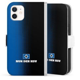 DeinDesign iPhone 12 mini Handy Klapph&uuml;lle Handyh&uuml;lle aus Kunst Leder wei&szlig; Flip Case Hsv Logo Official Licensed Product Sideflip mit Lasche