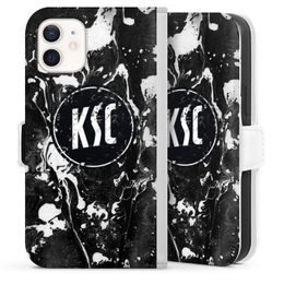 DeinDesign iPhone 12 mini Handy Klapph&uuml;lle Handyh&uuml;lle aus Kunst Leder wei&szlig; Flip Case Ksc Official Licensed Product Karlsruher Sc Sideflip mit Lasche